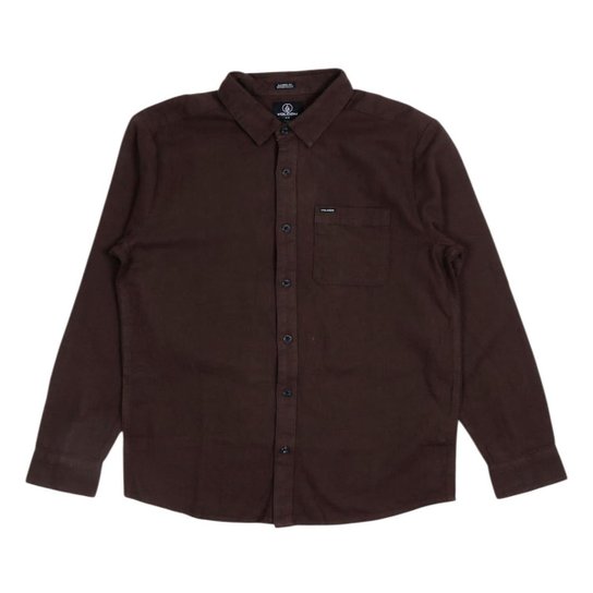 Camisa Volcom M/L Caden Marrom - Marrom | Netshoes