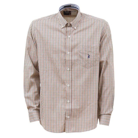 Camisa Xadrez Masculina Manga Longa Bege Austin 37532 - Bege | Netshoes