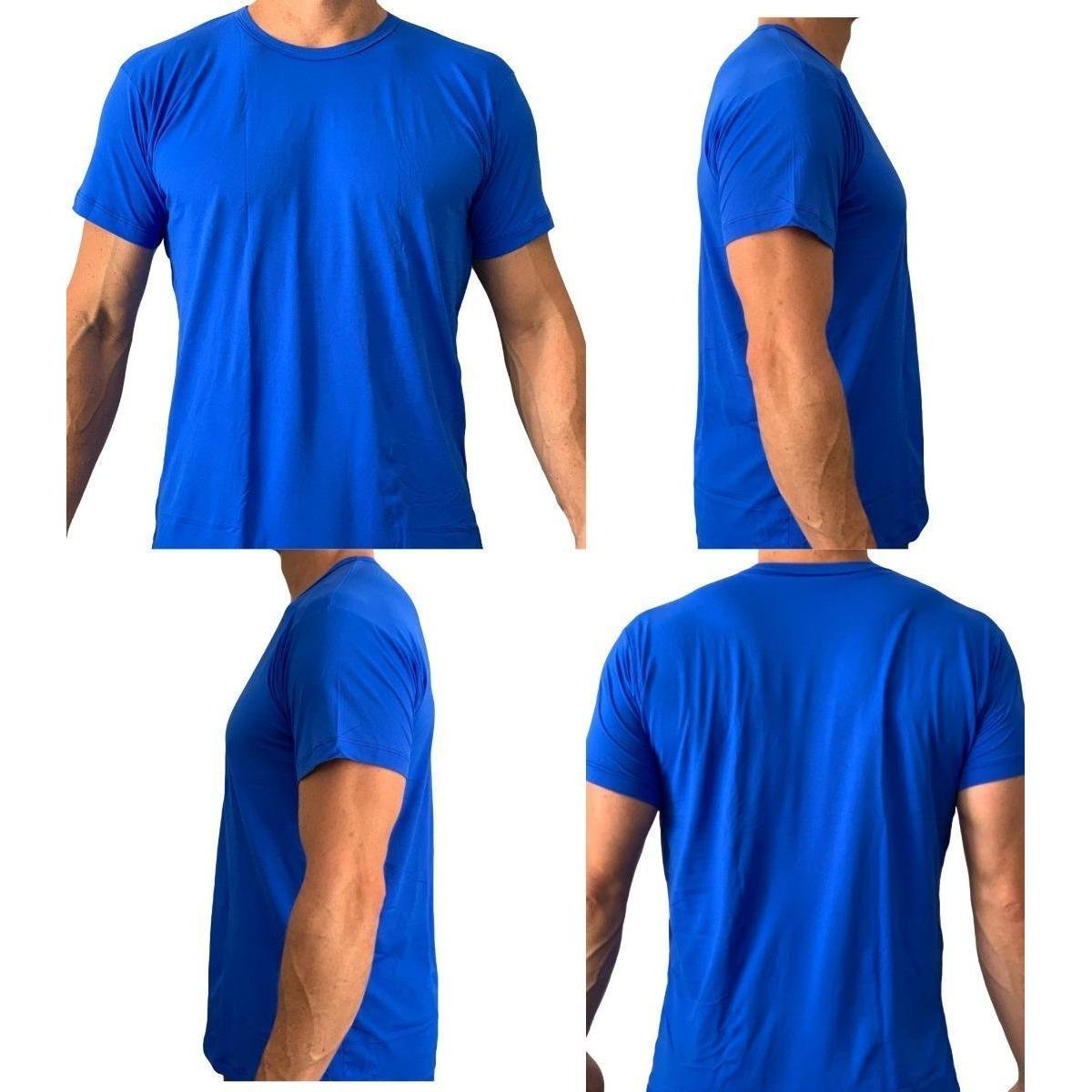 Camiseta 100% Crepe Poliamida Dry Fit - Leve E Refrescante - Azul Royal ...