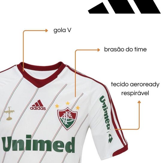 Camiseta Adidas Fluminense Infantil Uniforme Oficial Clássico - Branco | Netshoes