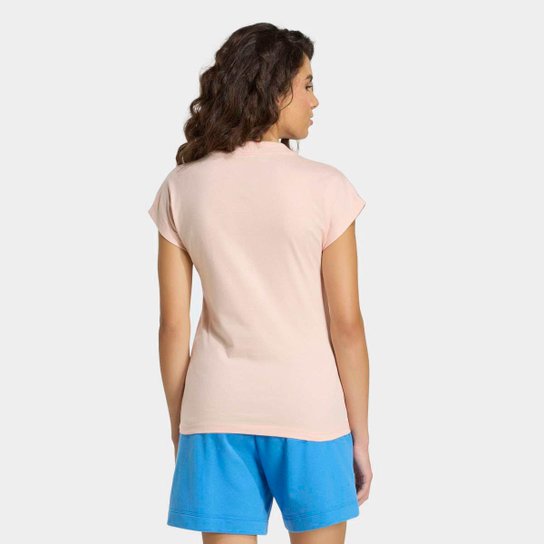 Camiseta Adidas Logo Linear Feminina - Rosa | Netshoes
