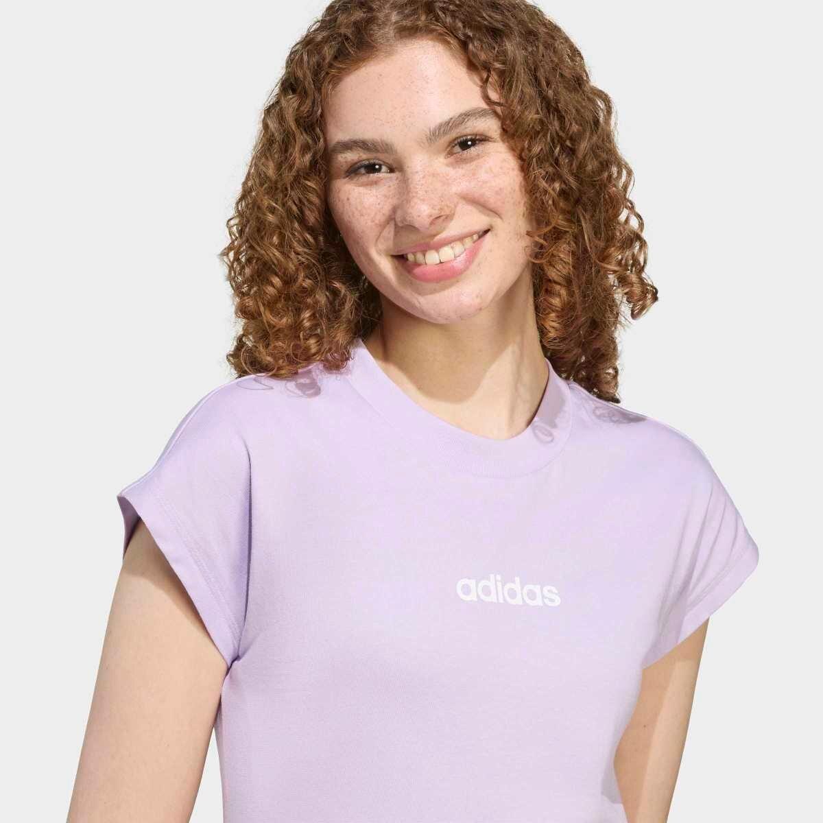 Camiseta Adidas Logo Linear Feminina - Roxo | Netshoes