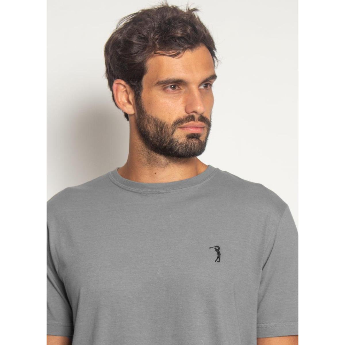 Camiseta Aleatory Básica Lisa Cinza-Cinza-XGGGG - Cinza | Netshoes