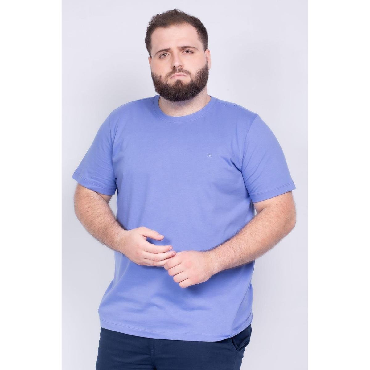 Camiseta Básica 100% algodão Roxa Plus size - Roxo | Netshoes