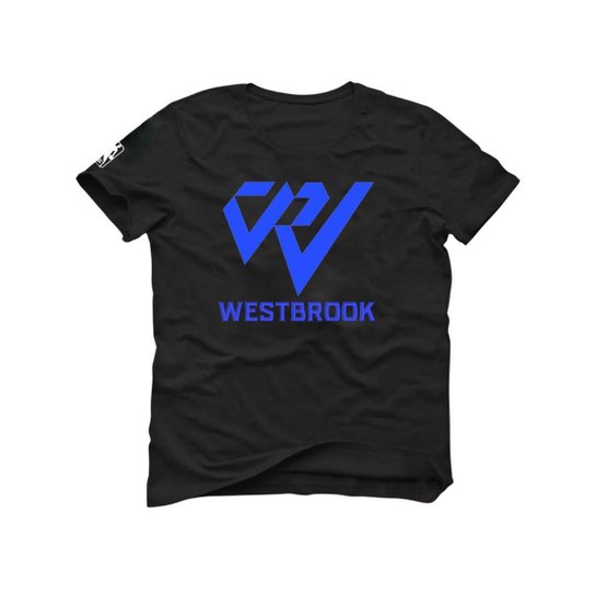 Camiseta Basquete Russell Westbrick Logo Thunder Rocket - Preto | Netshoes