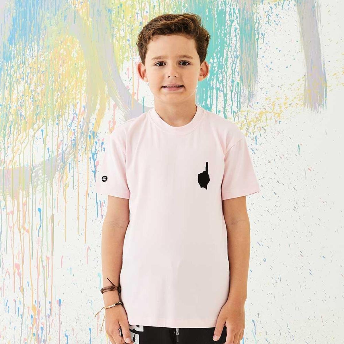 Camiseta Buh Kids Basic Floc Rosa Claro - Rosa | Netshoes