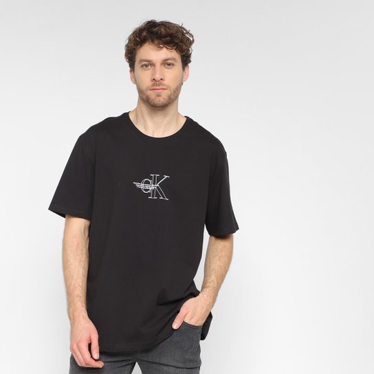 Camiseta Calvin Klein Casual Masculina - Preto | Netshoes