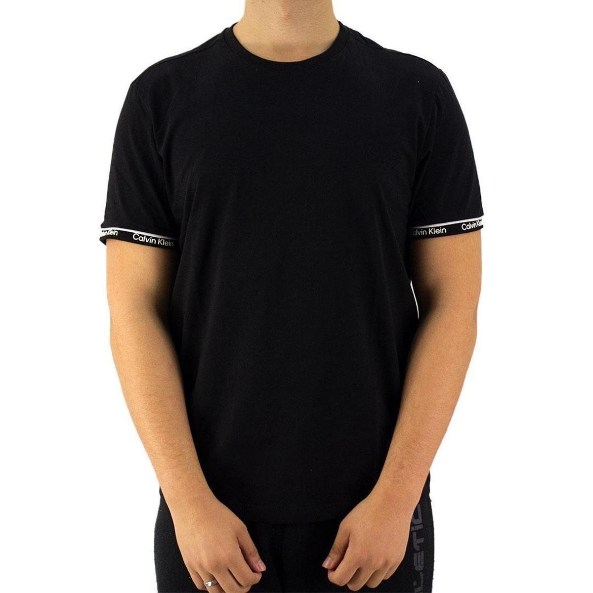 Camiseta Calvin Klein Logo Masculino - Preto | Netshoes