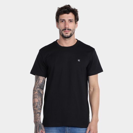 Camiseta Calvin Klein Mini Patch Ck Masculina - Preto | Netshoes