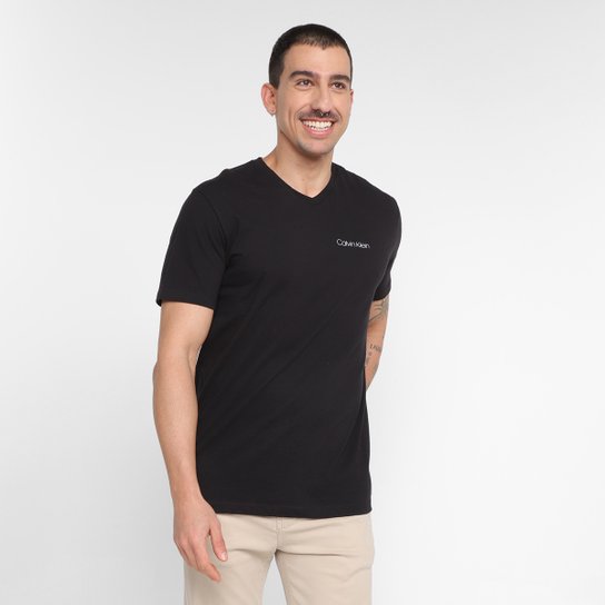 Camiseta Calvin Klein Swimwear Masculina - Preto | Netshoes