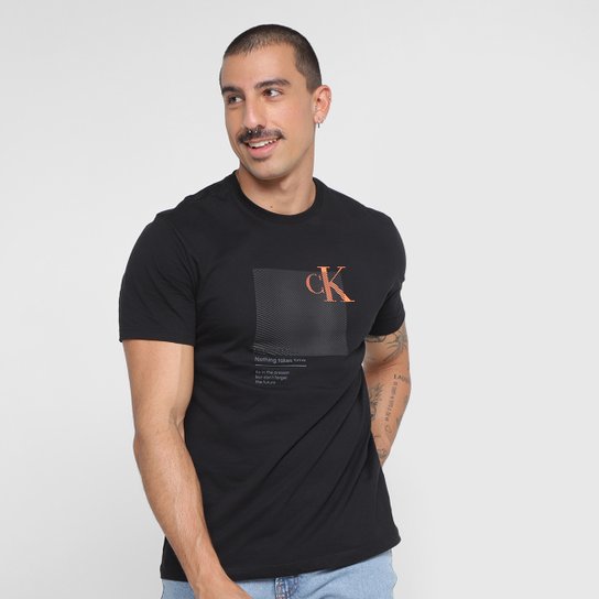 Camiseta Calvin Klein Texture Masculina - Preto | Netshoes
