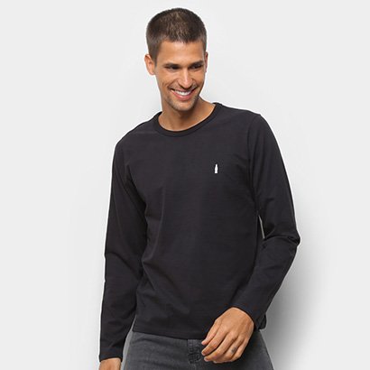 Camiseta Coca-Cola Manga Longa Masculina - Preto | Netshoes