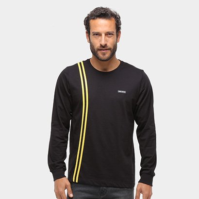 Camiseta Coca-Cola Manga Longa Masculina - Preto | Netshoes