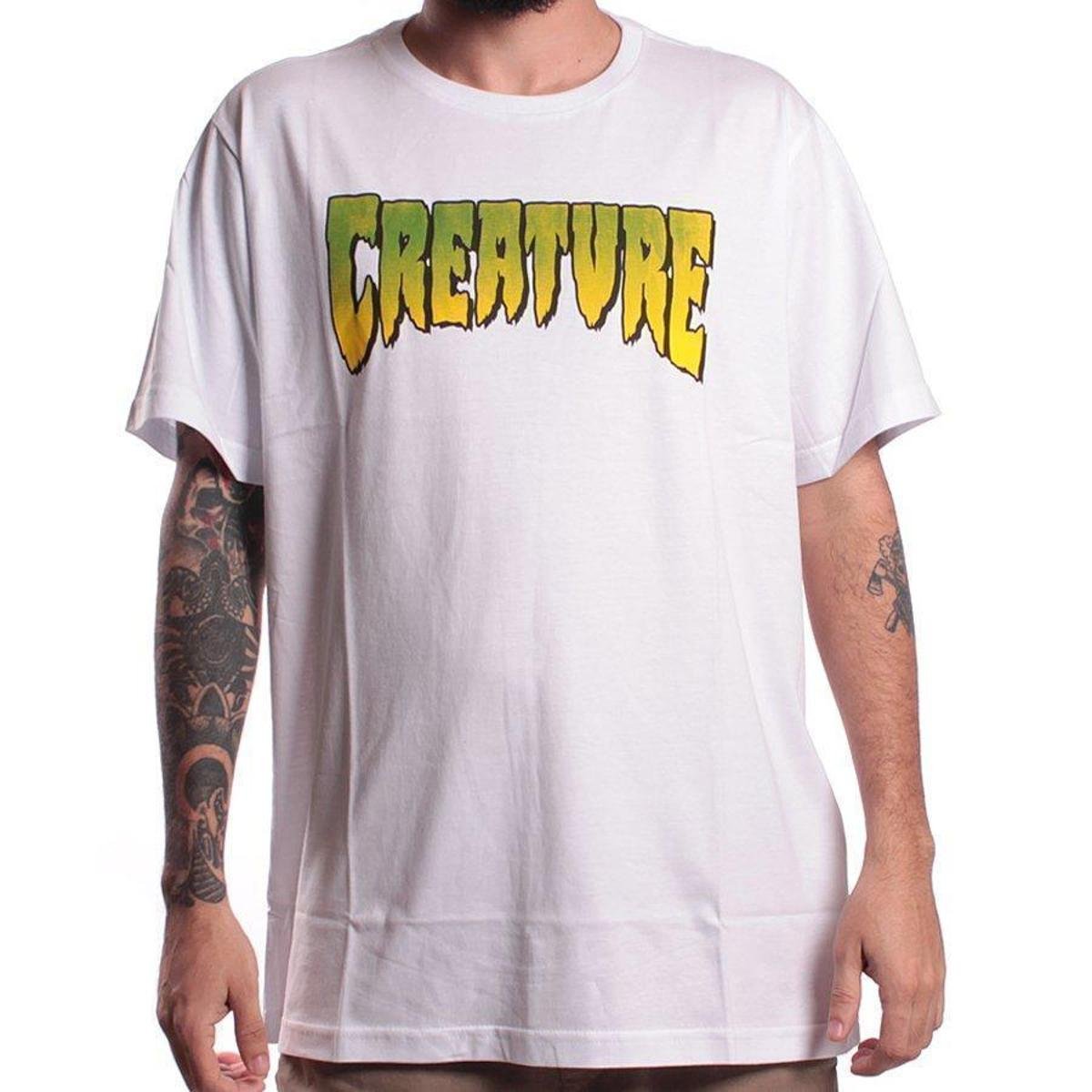 Camiseta Creature Logo Branco - Branco | Netshoes