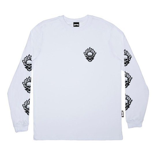 Camiseta Creature M/L Bonehead Flame Branco - Branco | Netshoes