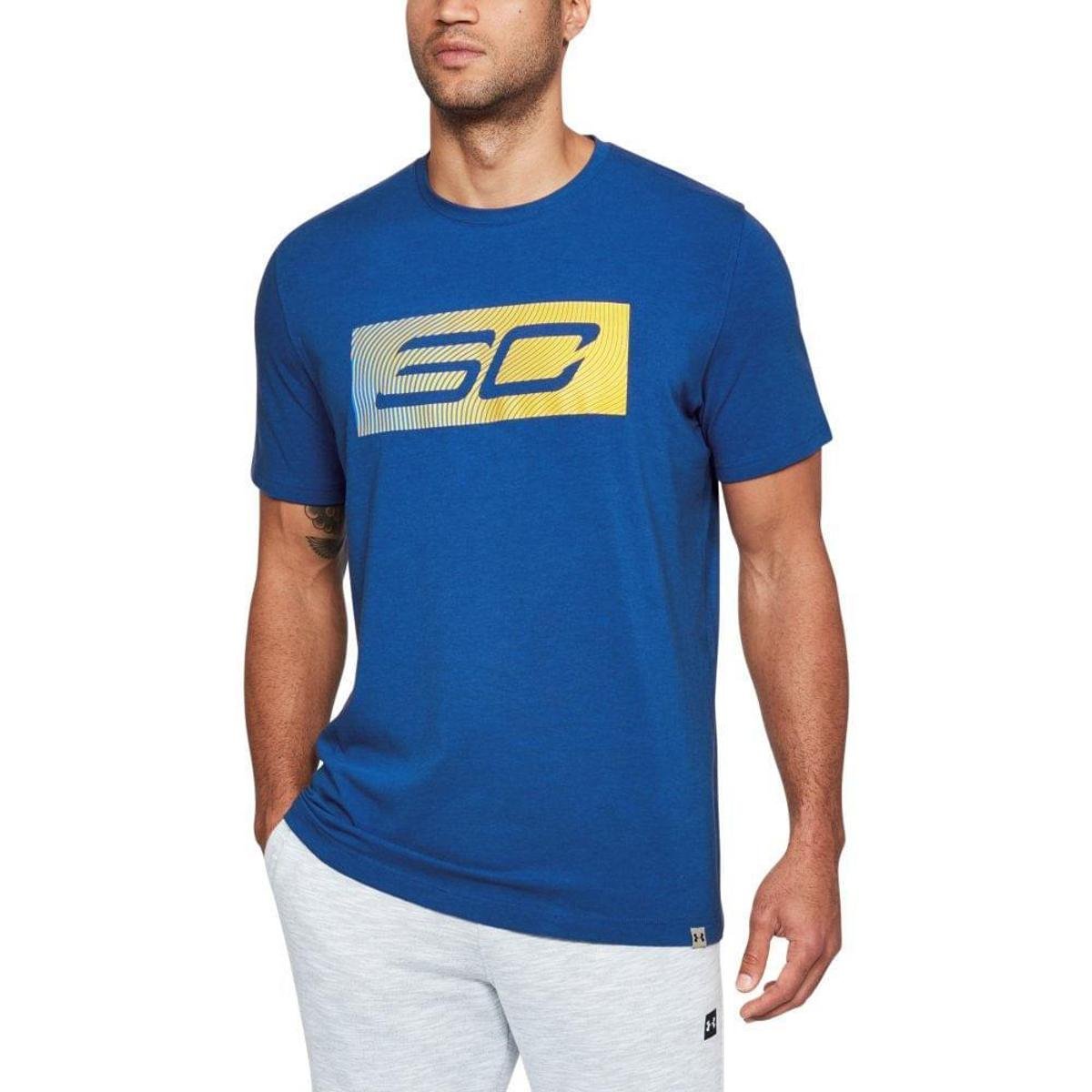 Camiseta de Basquete Masculina Under Armour SC30 Logo - Branco | Netshoes