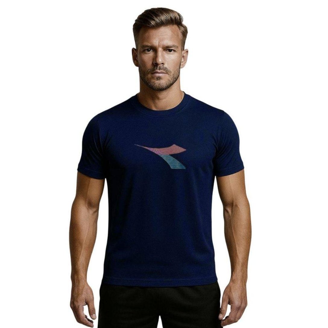 Camiseta Diadora Big Logo Movimento Masculina - Marinho P - Marinho ...