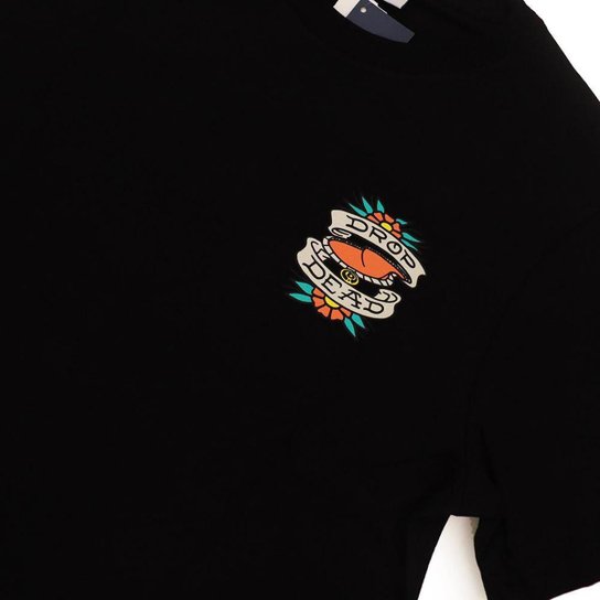 Camiseta Drop Dead Bold Line - Preto - Preto | Netshoes