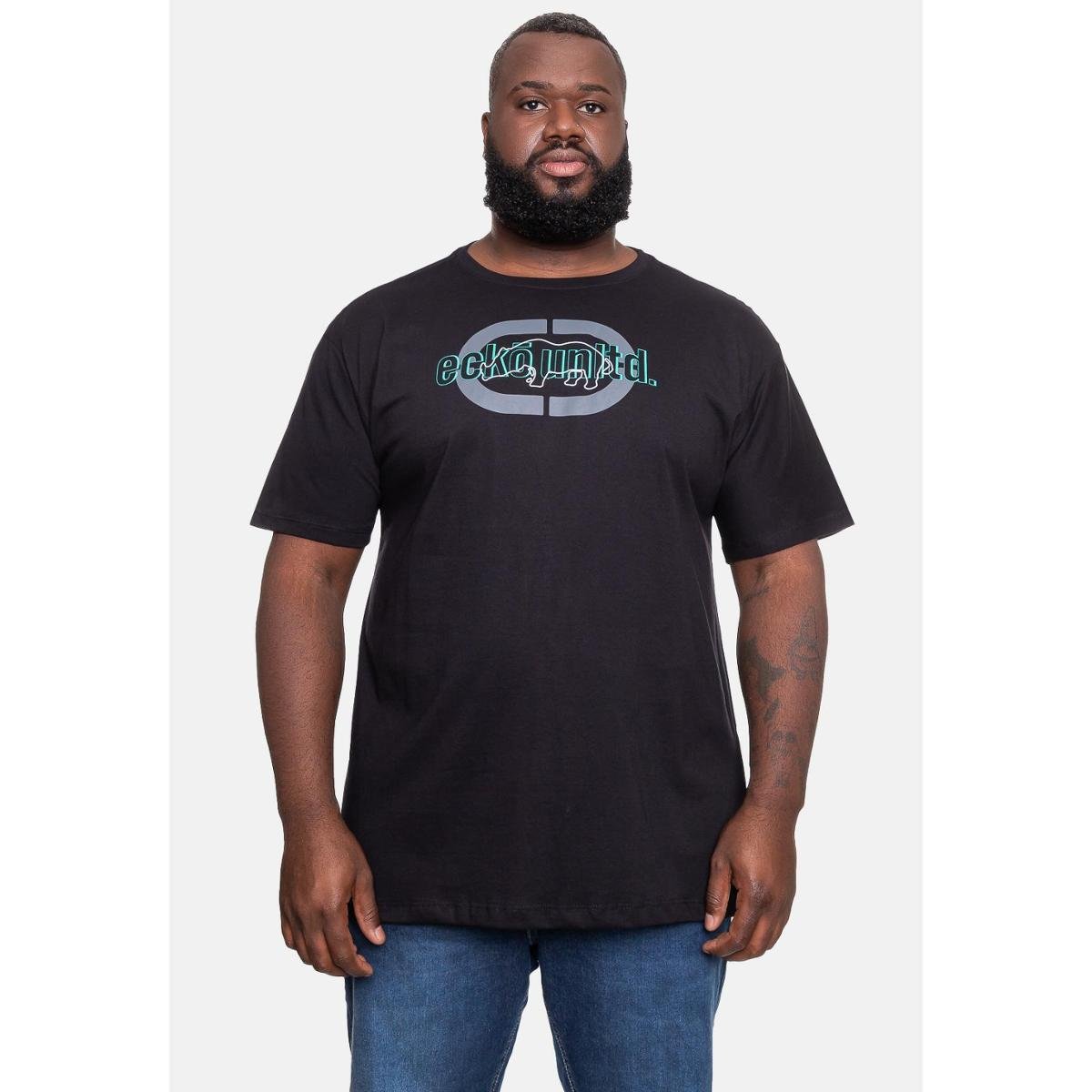 Camiseta Ecko Plus Size Mega Masculino - Preto | Netshoes