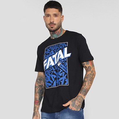 Camiseta Fatal Types Masculina - Preto | Netshoes