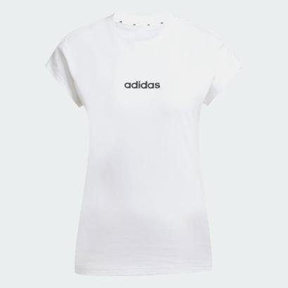 Camiseta Feminina Adidas Essentials Linear - Algodão JC8239 - Branco ...