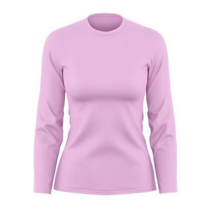 Camiseta Feminina Manga Longa Segunda Pele Malha Fria PV - Rosa | Netshoes