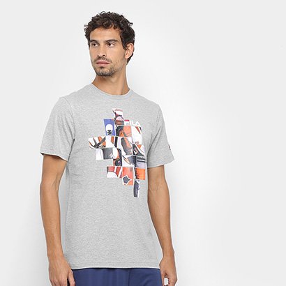 Camiseta Fila Collage Masculina - Cinza | Netshoes