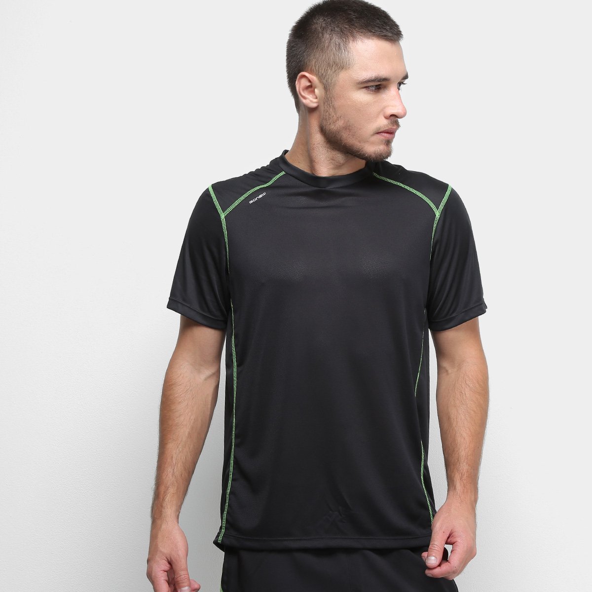 Camiseta Gonew Detalhe Trançado Masculina - Preto | Netshoes