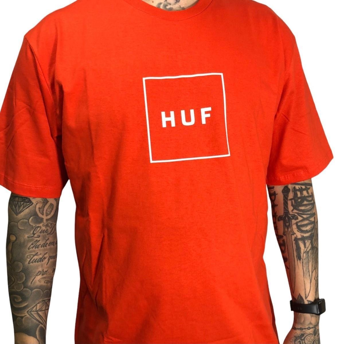 CAMISETA HUF SILK MC ESSENTIALS BOX LOGO - Vermelho | Netshoes