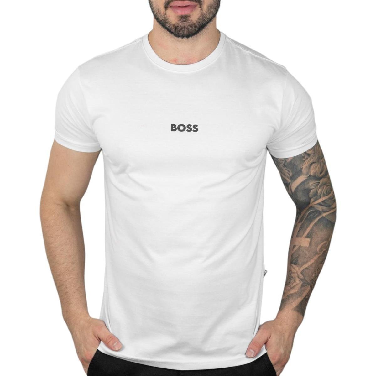 Camiseta Hugo Boss Branca Mini-Logo - Branco | Netshoes