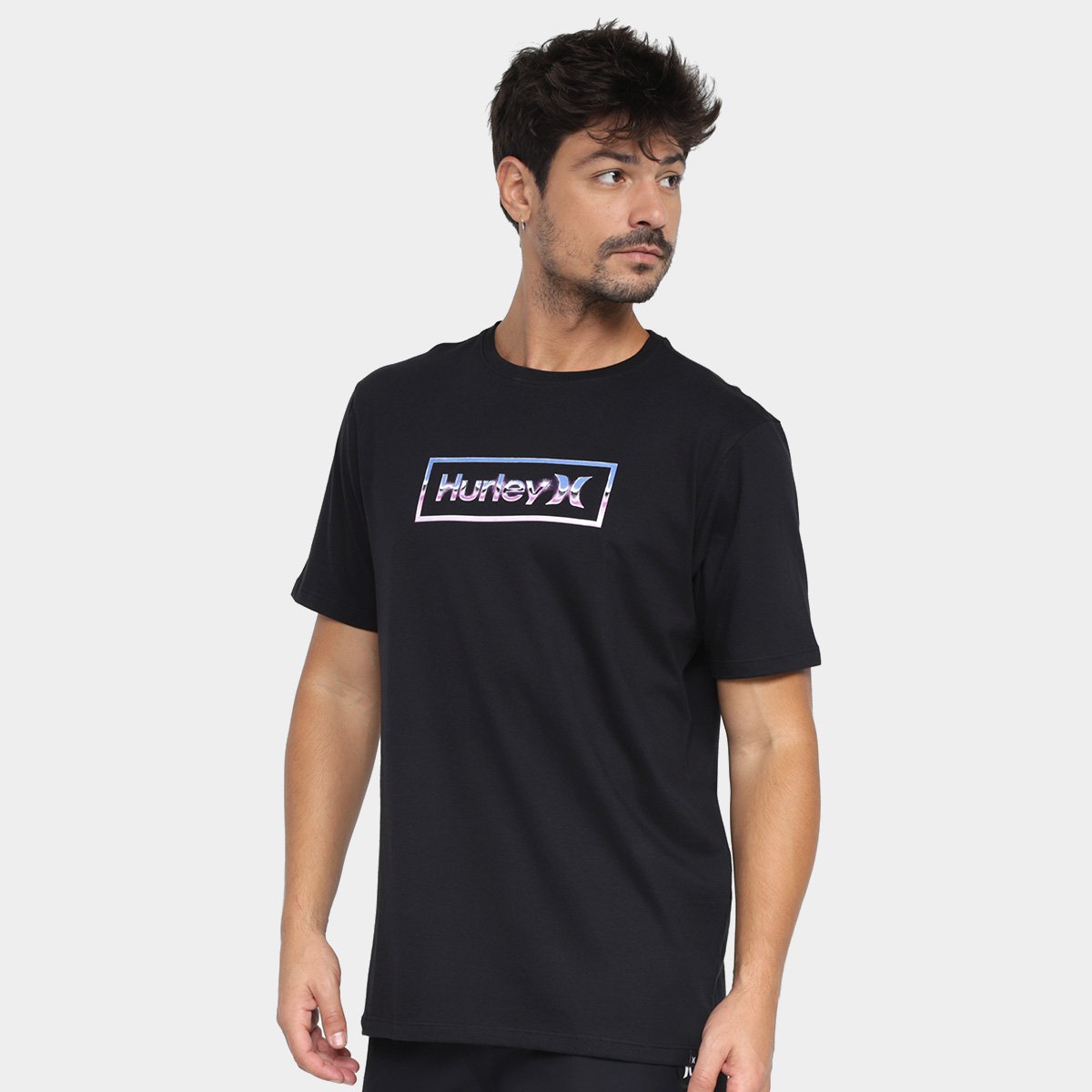 Camiseta Hurley Silk Chrome Masculina - Preto | Netshoes