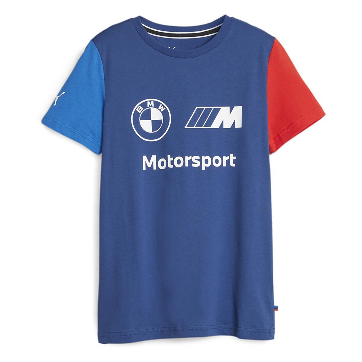 Camiseta Infantil Puma MMW MMS Essential Logo - Azul | Netshoes