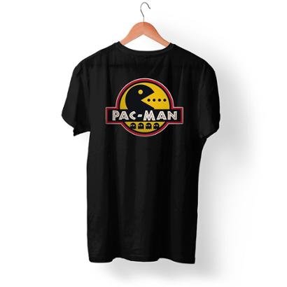 Camiseta Jogo Pac-Man Personagem Símbolo Jurassic Park Filme;Gênero ...