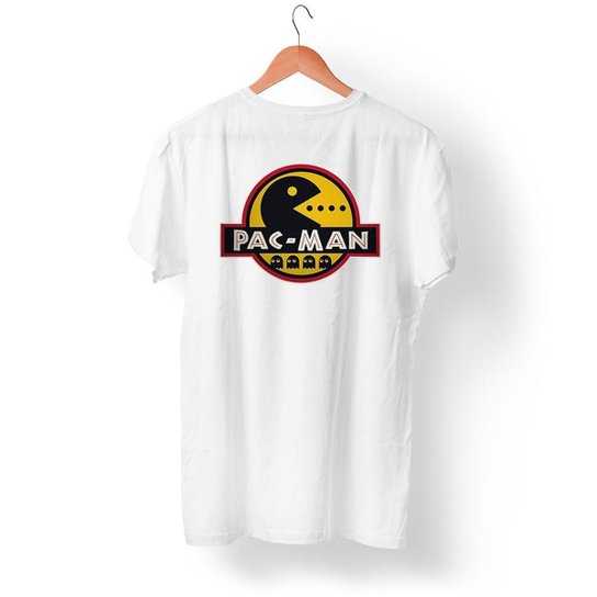 Camiseta Jogo Pac-Man Personagem Símbolo Jurassic Park Filme;Gênero ...