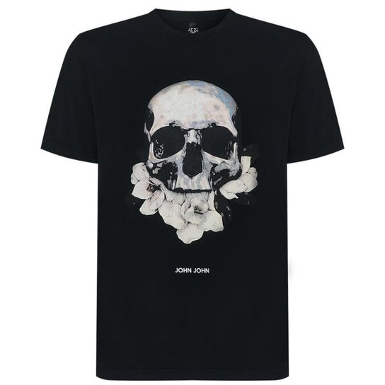 Camiseta John John Chrome Skull Masculina - Preto | Netshoes