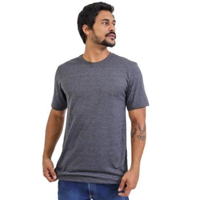 Camiseta Lisa Basica 100% Algodão - Chumbo | Netshoes