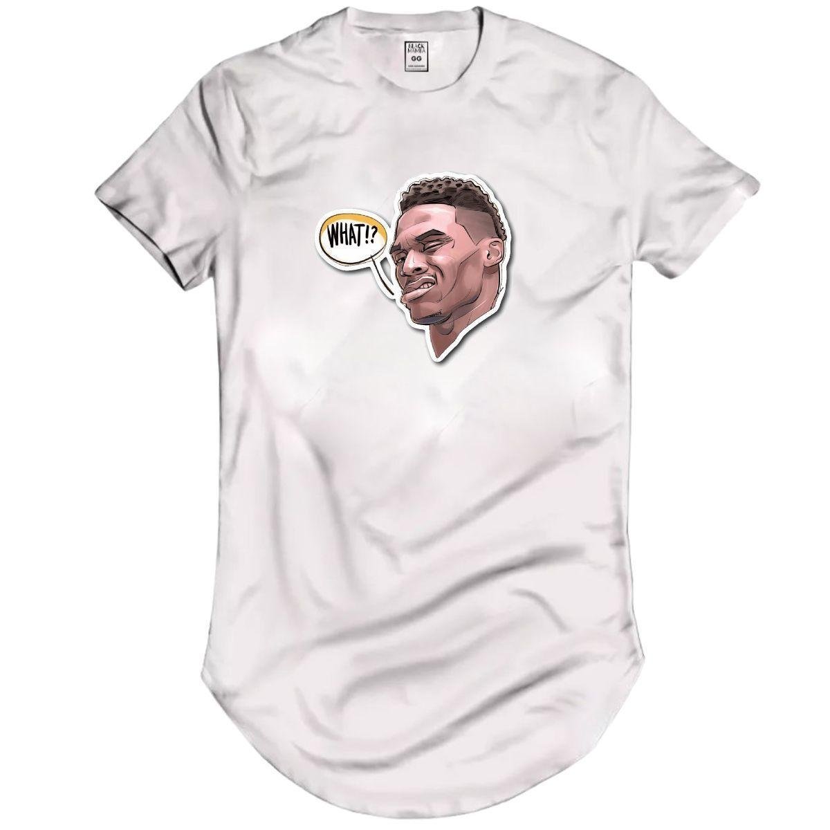 Camiseta Longline Caricatura Westbrook Basquete Esportiva - Branco ...