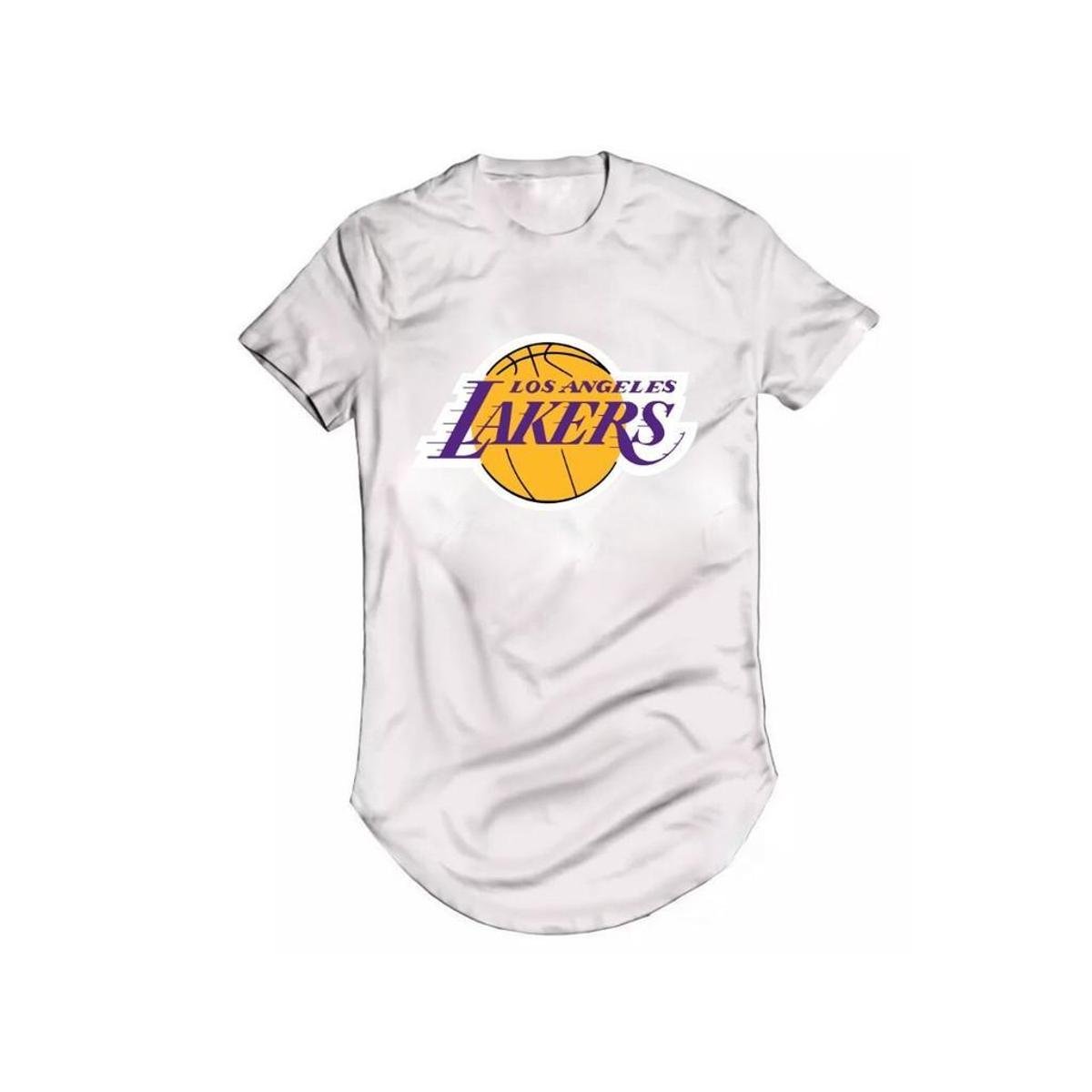 Camiseta Longline Los Angeles King James Bryant Basquete - Branco ...