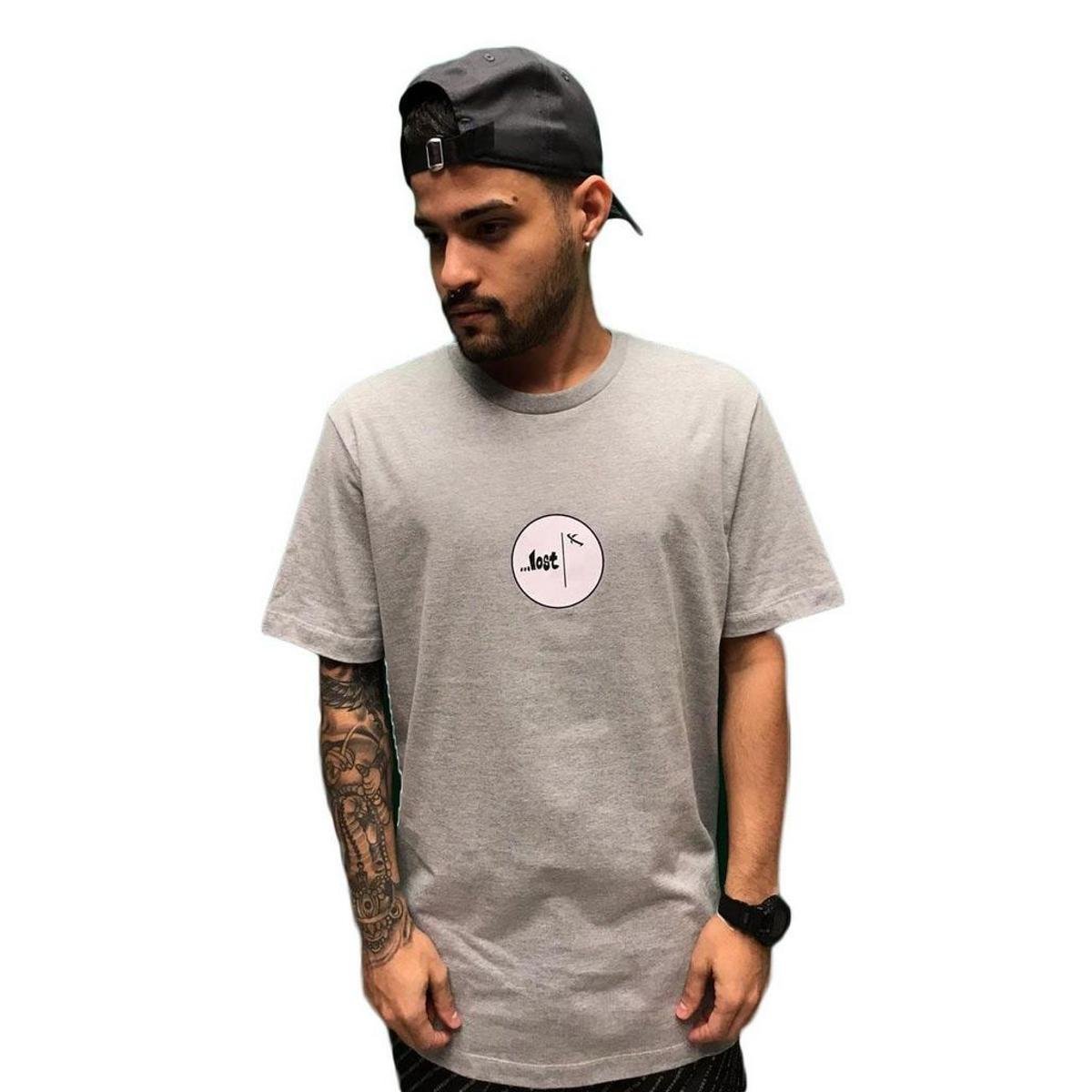 Camiseta Lost Circle Masculina - Cinza | Netshoes