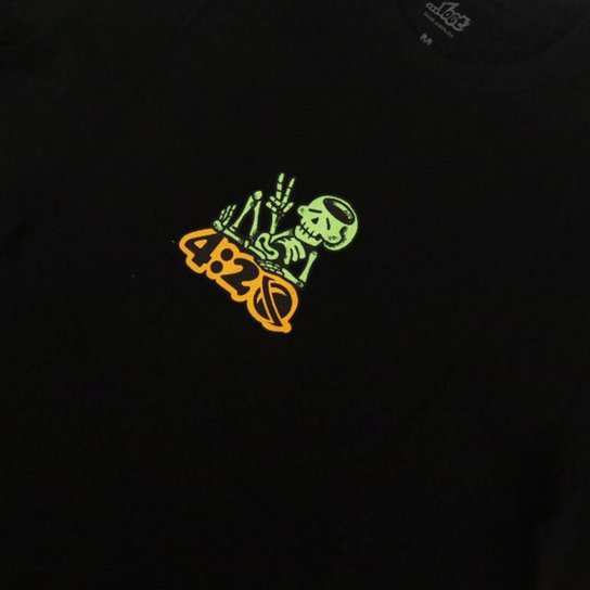 Camiseta Lost Shiny Skull - Preto - Preto | Netshoes