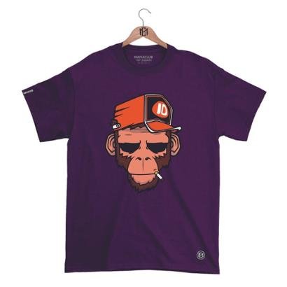 Camiseta Máfia club Gola Redonda Estampa MONKEY Streetwear fio 30.1 ...