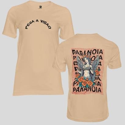 Camiseta Masculina Algodão Premium Pega a Visão Básica Estampada Anjo ...