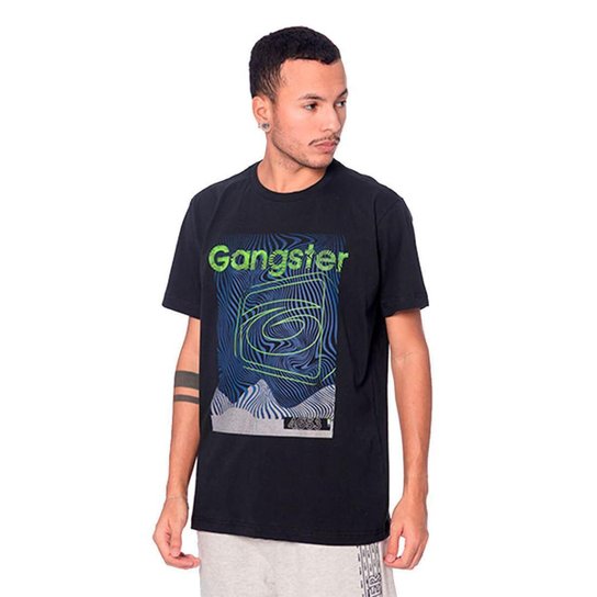 Camiseta Masculina Estampada Gangster - Preto | Netshoes