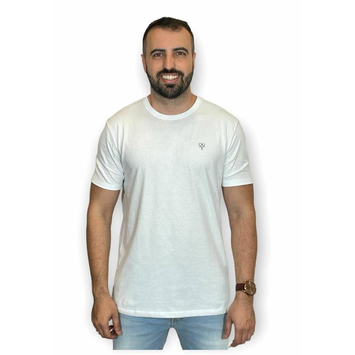 Camiseta Mc Ckj Masc Omega Peito - Branca Branco GG - Branco | Netshoes