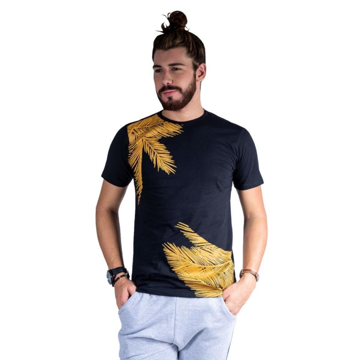 Camiseta Mister Fish Estampado Palmeiras Masculina - Preto | Netshoes