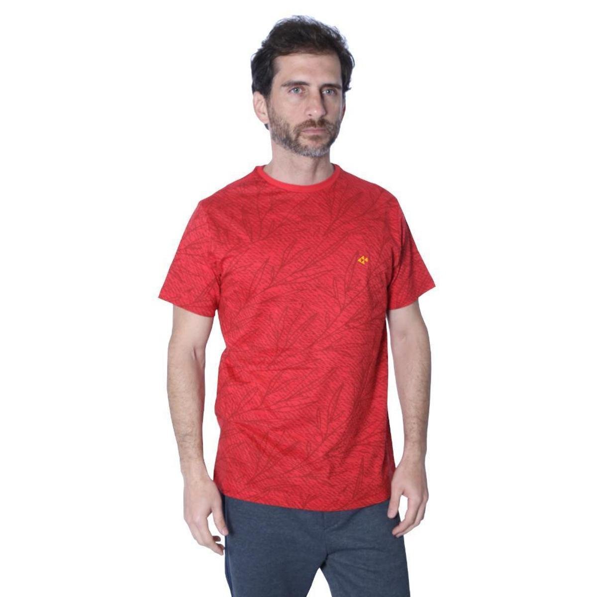 Camiseta Mister Fish Full Print Palmeira - Vermelho | Netshoes
