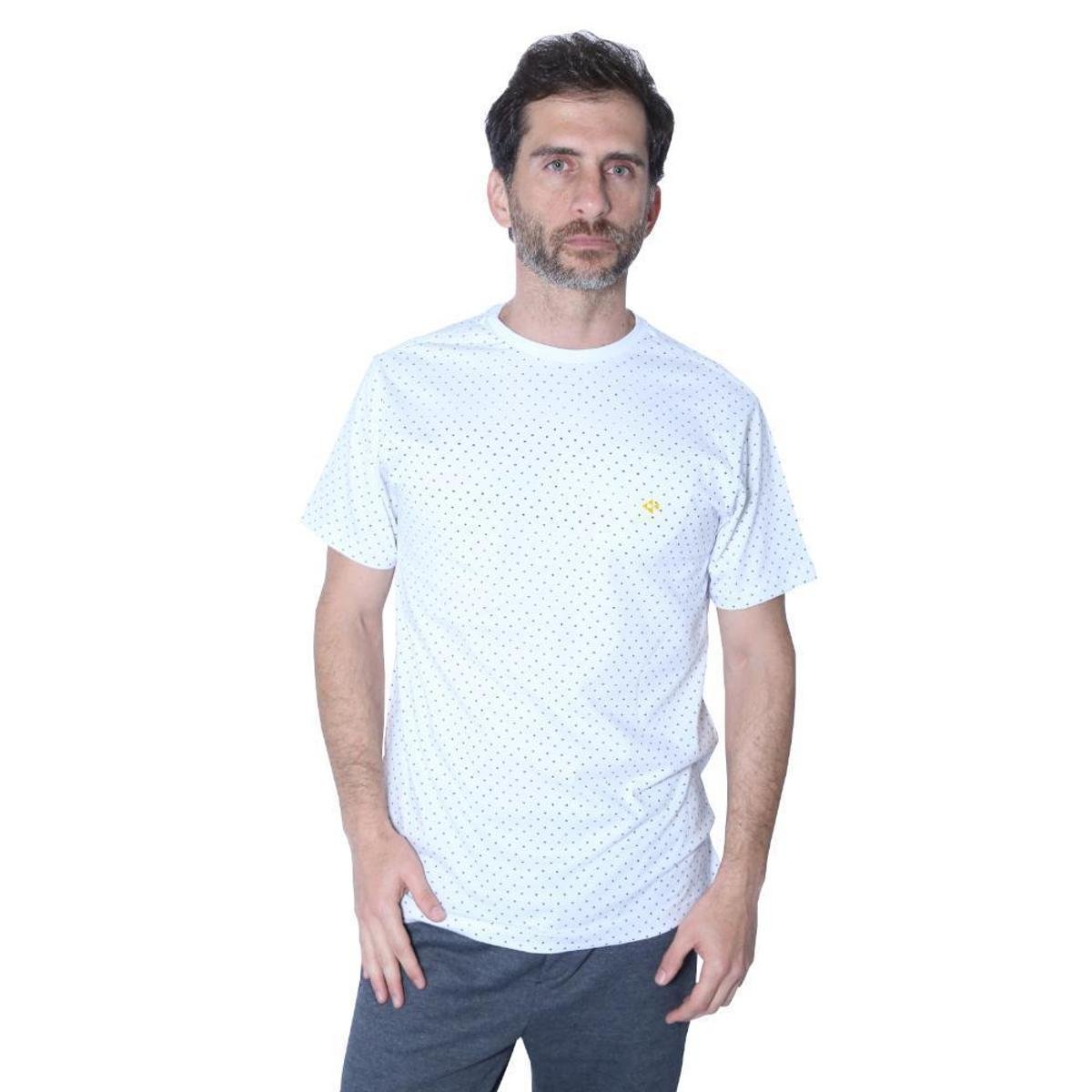 Camiseta Mister Fish Full Print Poá - Mostarda | Netshoes