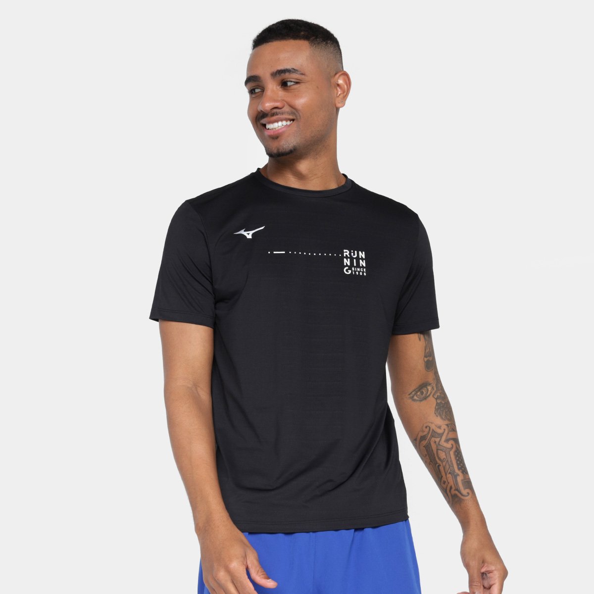 Camiseta Mizuno Focus Stam Masculina - Preto | Netshoes