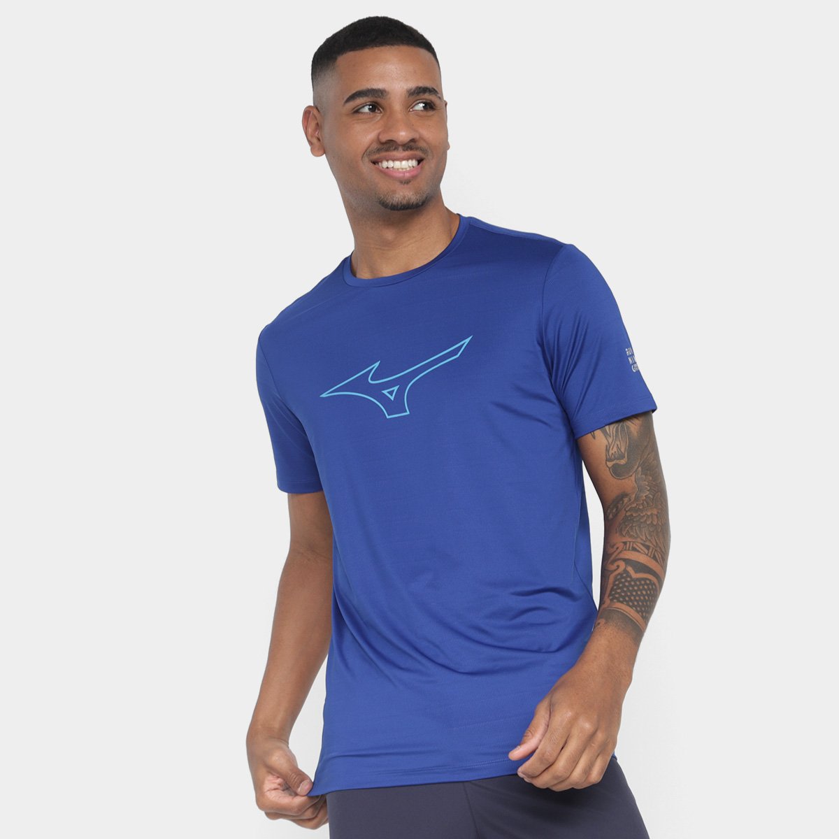 Camiseta Mizuno Focus Stam Masculina - Azul | Netshoes