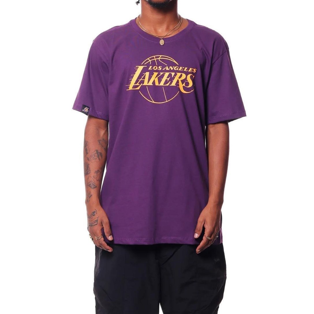 CAMISETA NBA MASCULINA LAKERS BIG LOGO Cor:;Tamanho:GG - Roxo | Netshoes